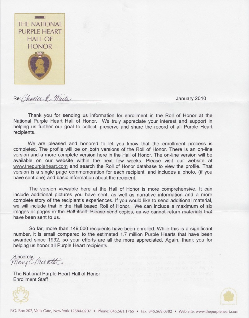 my family tree blog » The National Purple Heart Hall of Honor